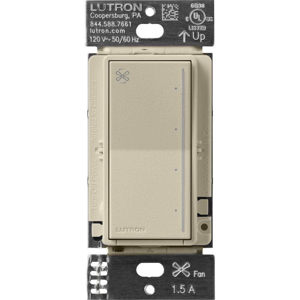 Lutron Sunnata Touch Fan Control, 4-Speed, 1.5 Amp/Single-Pole, Clay (ST-FSQ-N-CY) ST-FSQ-N-CY ...