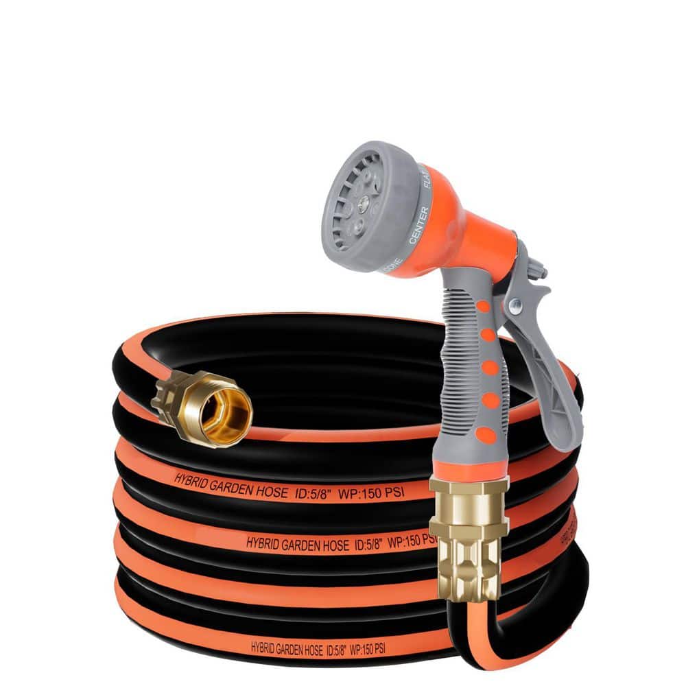 Misopily Hybrid Garden Hose 5/8 IN. x 25 FT Heavy Duty Flexible with ...