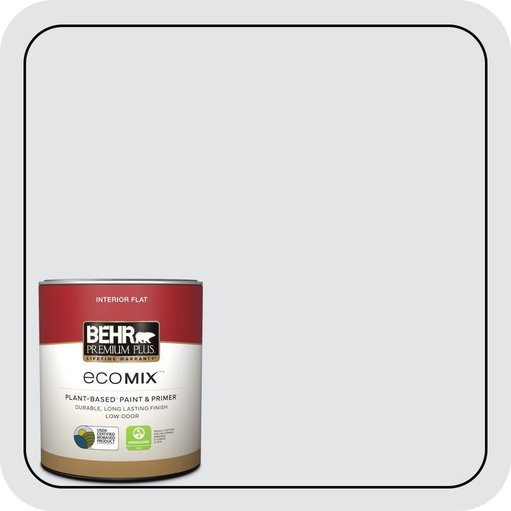 BEHR PREMIUM PLUS 1 qt. #MQ3-31 Dutch White Flat EcoMix Plant-Based ...