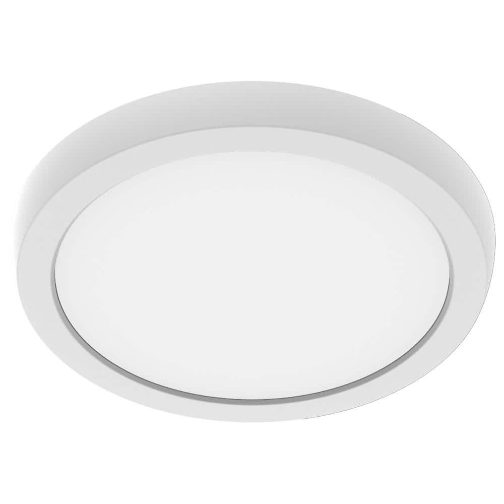 SATCO Blink Performer 7 in. White Selectable CCT Color Changing LED Round Ceiling Flush Mount ...