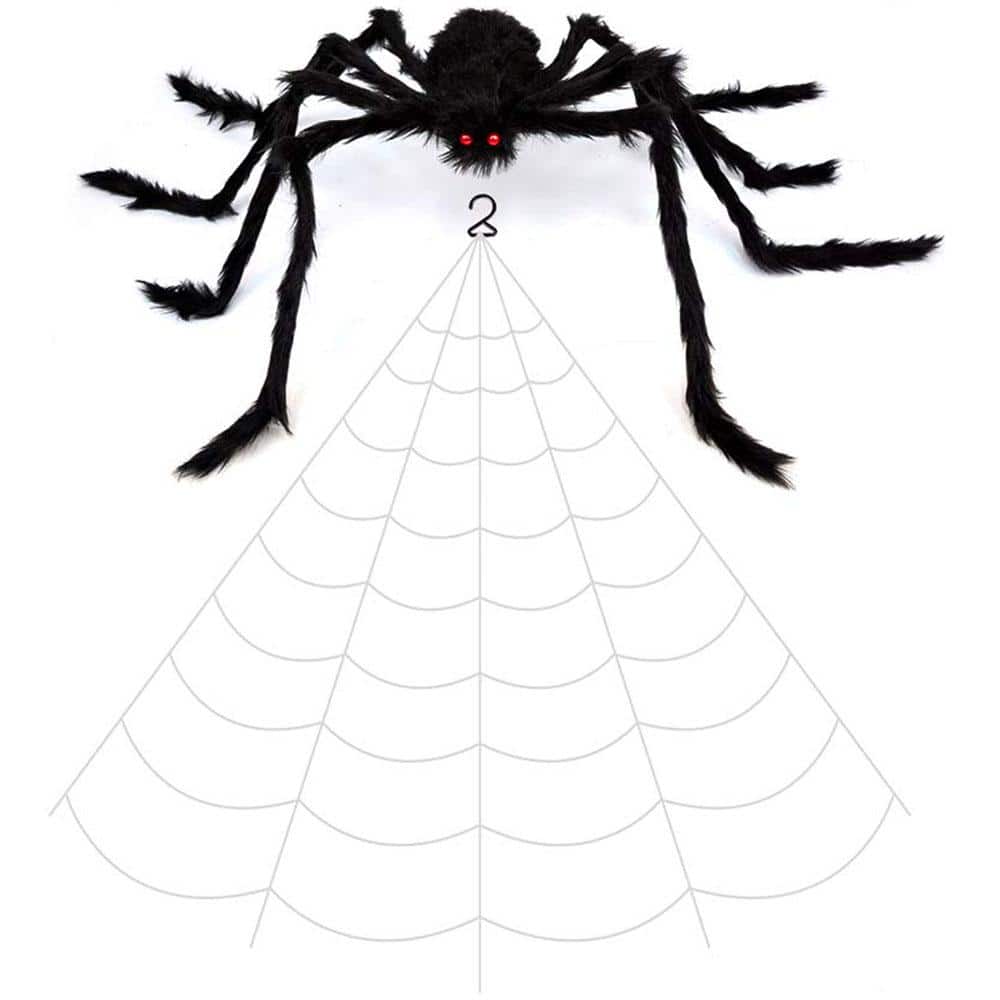 Angel Sar 59 in. Halloween Giant Spider with 200 in. Triangular Huge ...