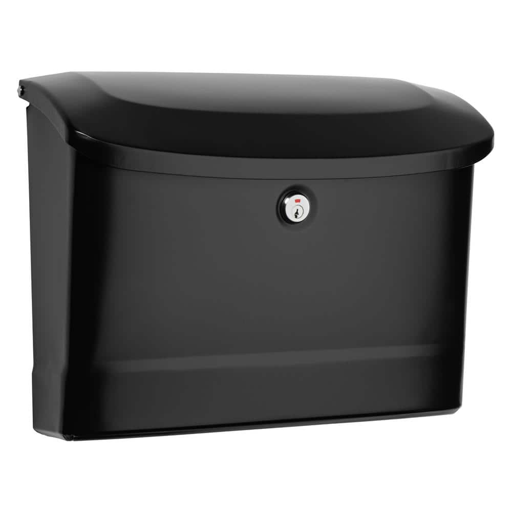 Architectural Mailboxes Princeton Black, Medium, Steel, Locking Wall ...