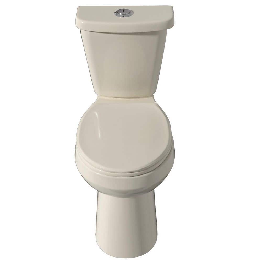 Vomlor Elongated 17 in. Comfort Height Toilet Bone ADA 2-Piece Dual ...