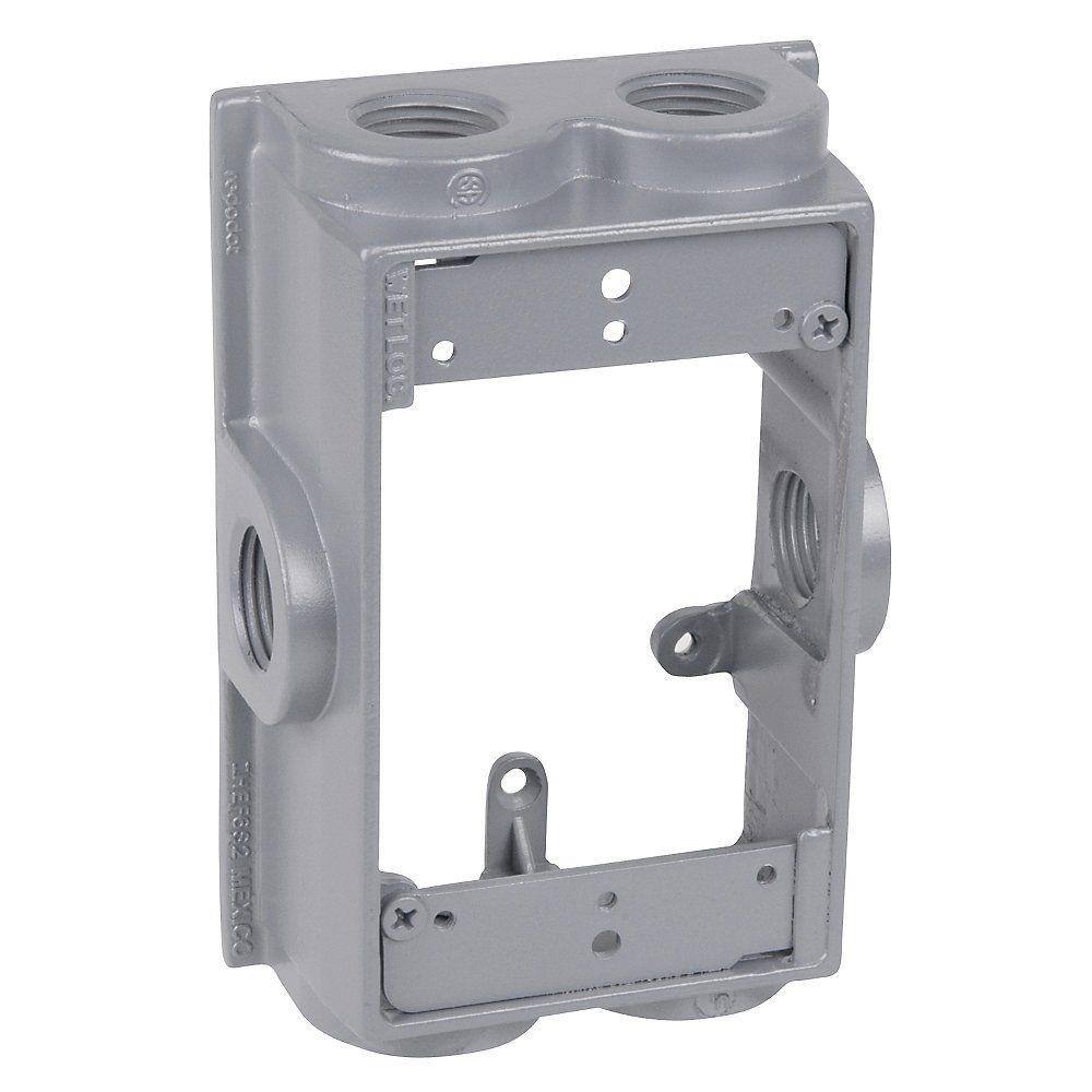 Commercial Electric 1-Gang Flanged Weatherproof Box Extension with 6 3/ ...