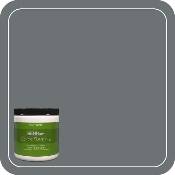 BEHR PREMIUM PLUS 8 oz. #MQ5-28 Dawn Gray Semi-Gloss Interior/Exterior ...