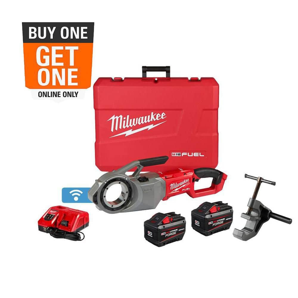 Milwaukee M18 Fuel One-Key Cordless Brushless Pipe Threader Kit with (2 ...