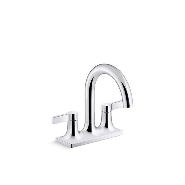 KOHLER Venza 4 in. Centerset Double Handle Bathroom Faucet in Polished Chrome 28124-4K-CP - The ...