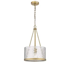 Innovations Marissa 1-Light Brushed Brass Shaded Pendant Light with ...