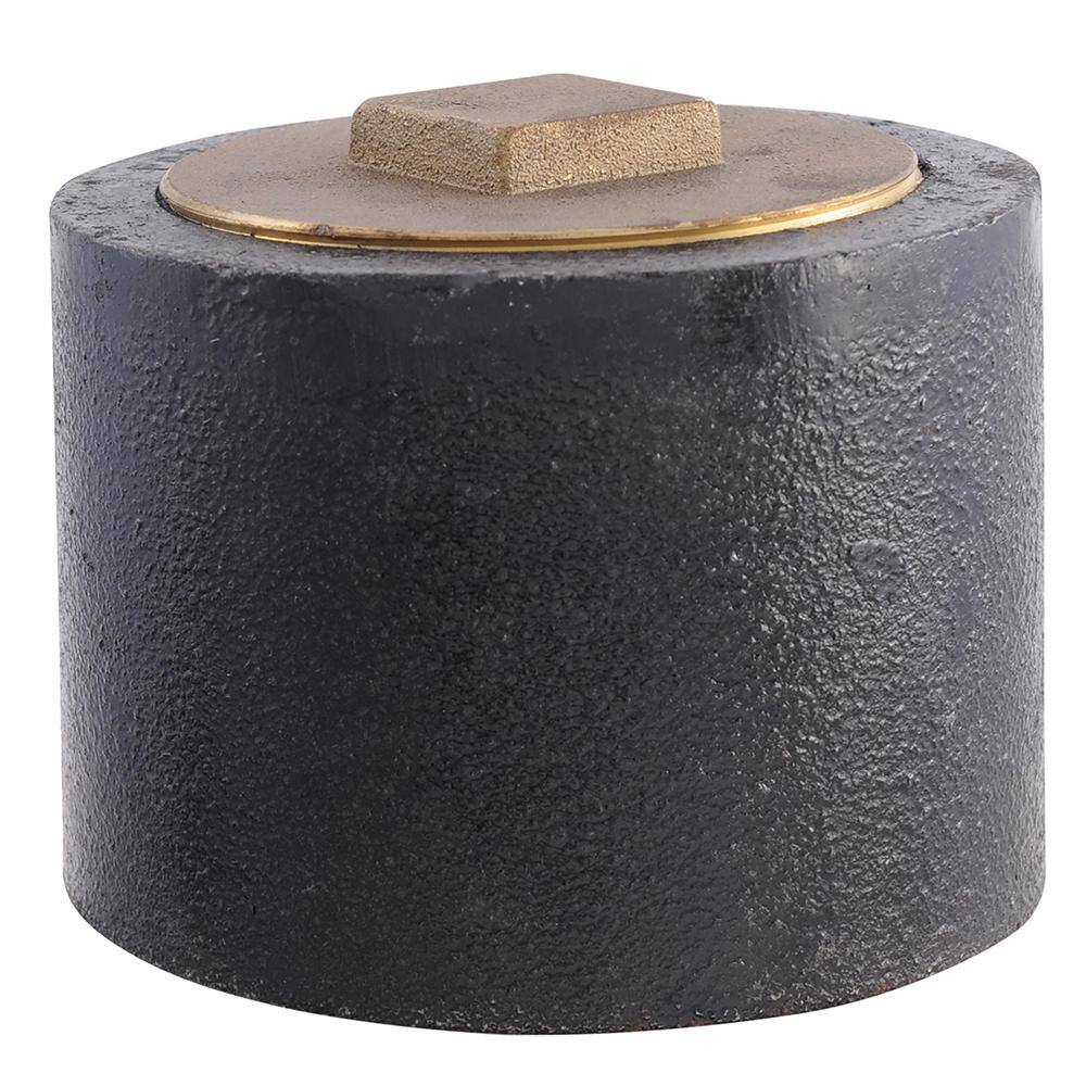 4 in. Cast Iron Ferrule with Brass Plug 610 SP229-4 - The Home Depot