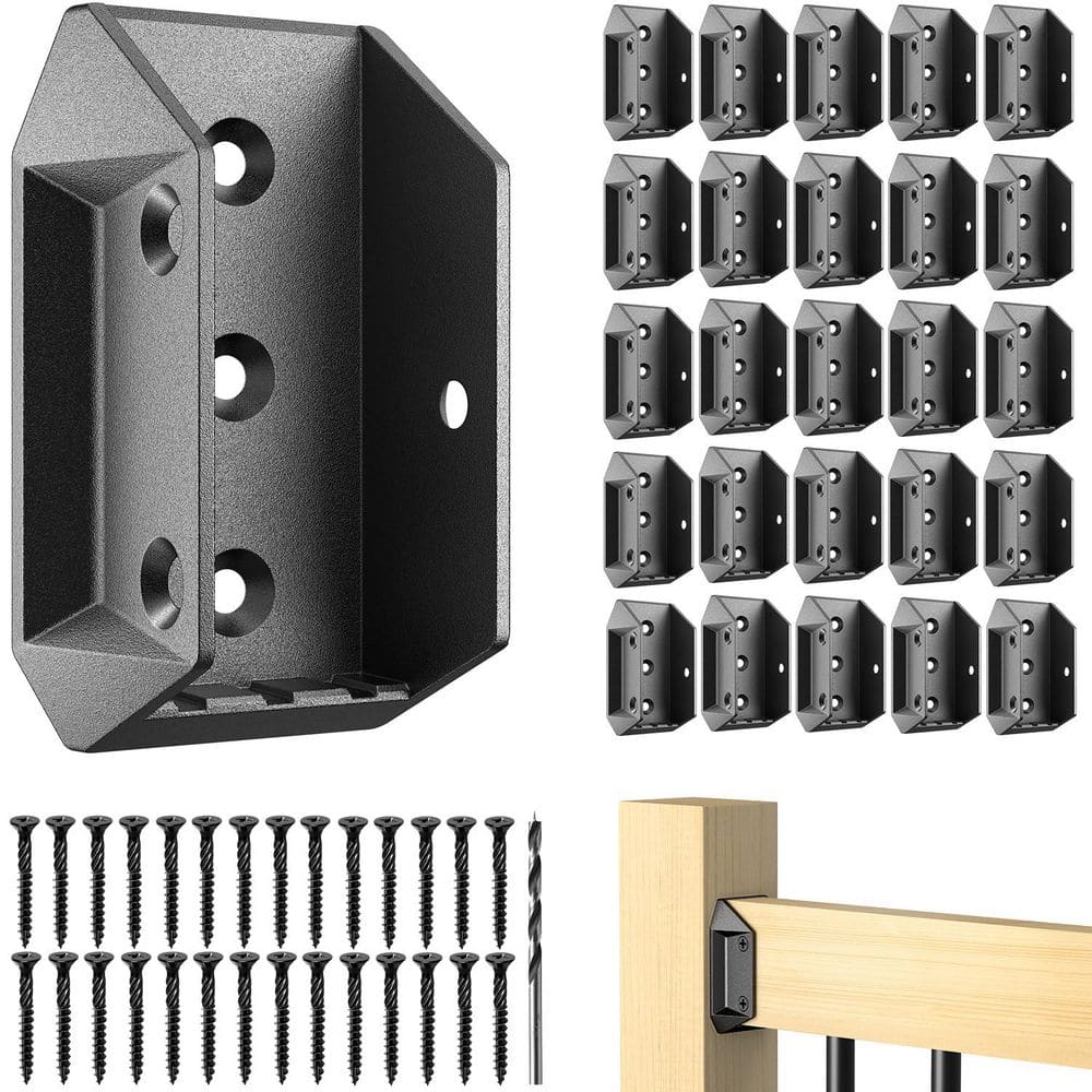 Afoxsos 40 Pack Aluminum Alloy 2x4 Deck Railing Brackets Connectors ...