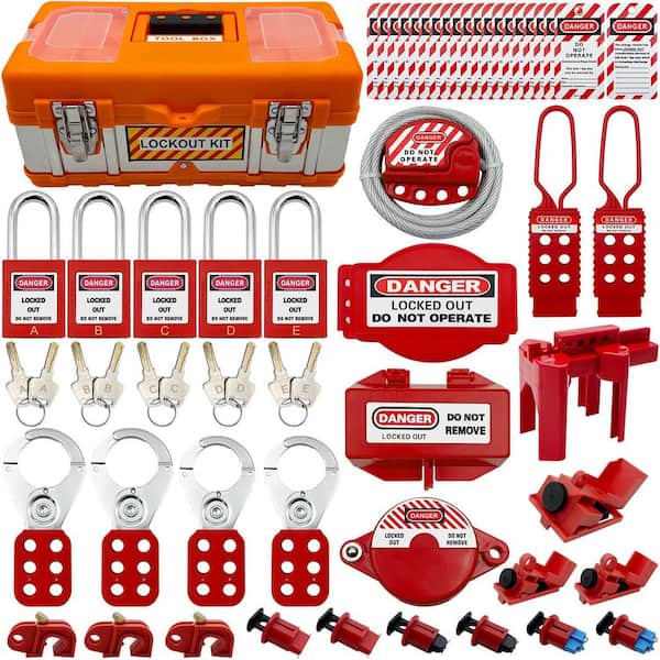 Box Orange Kit-Lockout Tagout Kit with Clamp-On Circuit Breaker Lockout ...
