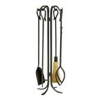 Boyel Living 5-Pieces Fireplace Iron Standing Tools Set with Heavy ...