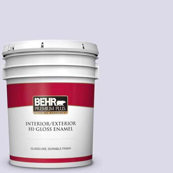 BEHR PREMIUM PLUS 5 gal. #640C-1 Hosta Flower Hi-Gloss Enamel Interior ...