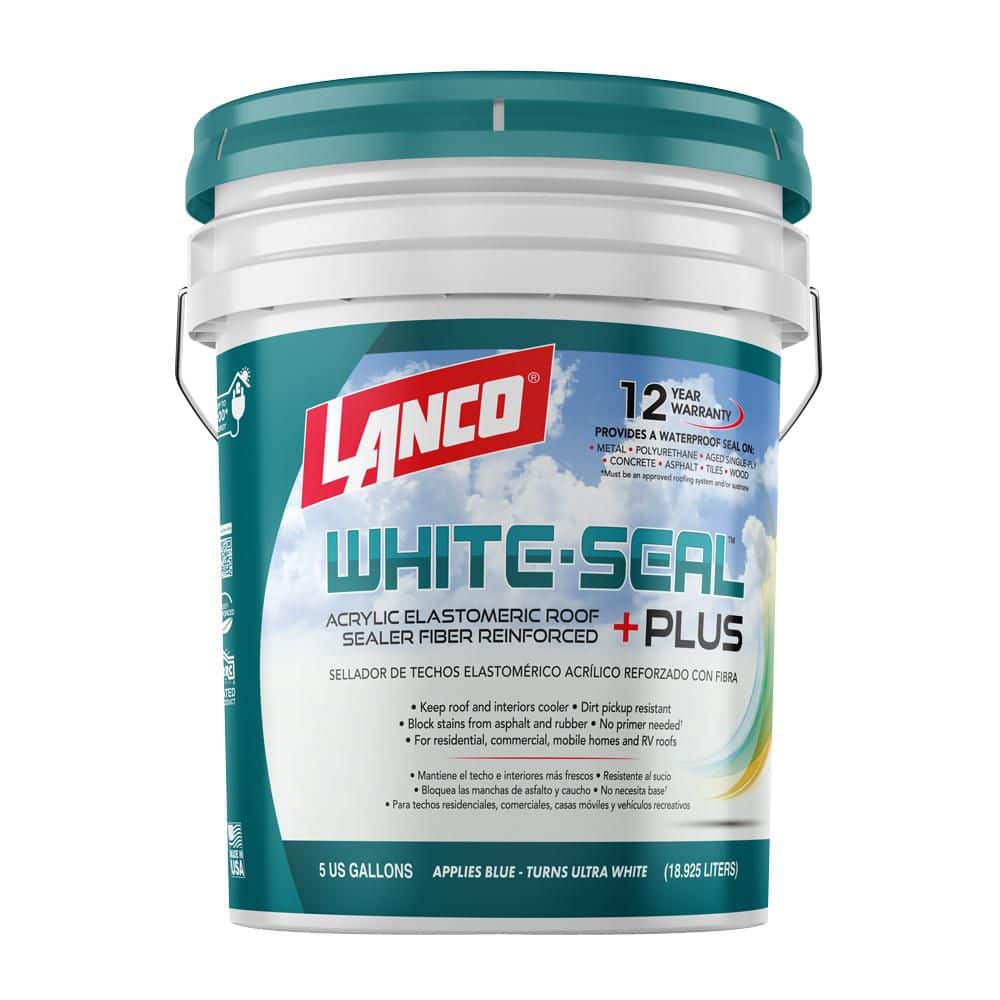 Lanco White-Seal Plus 5 Gal. Acrylic Elastomeric White Reflective Roof ...