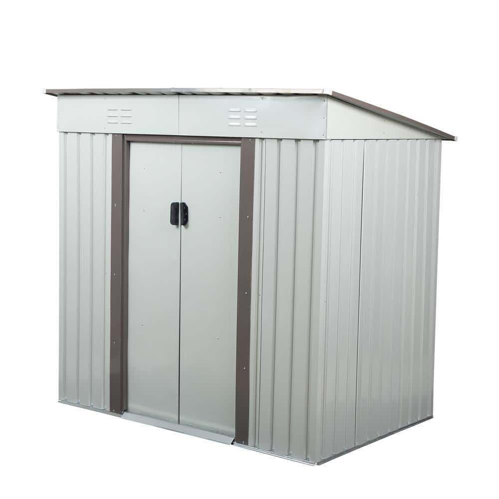 ToolCat 6 ft. W x 4 ft. D Outdoor Metal Storage Shed with Lockable ...