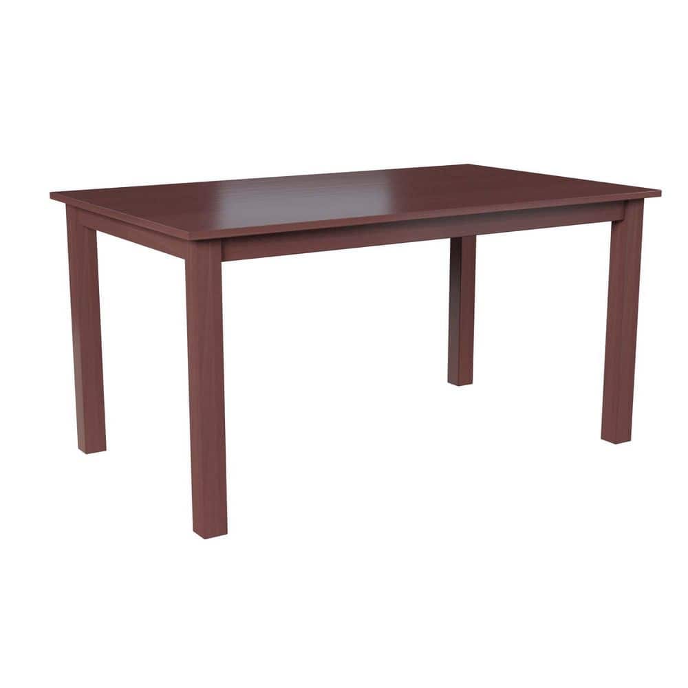 Ottomanson Oro Collection Espresso Wooden 6-Person 59 in. Rectangle ...