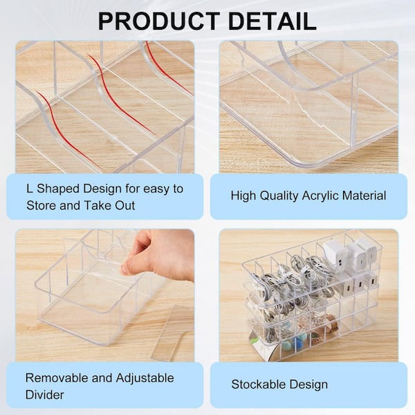 Clear Zip Ties 2-Pack Cable Storage Box Organizers With 20 Cable Ties ...
