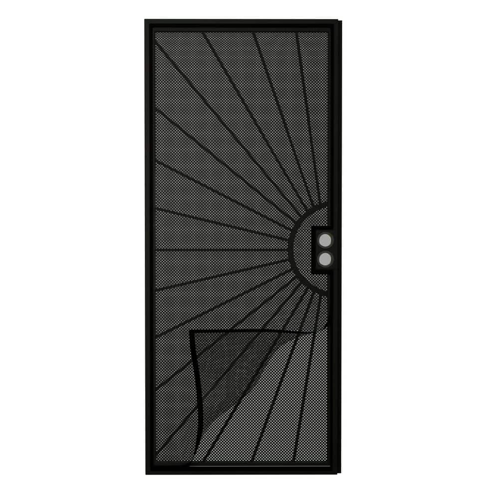 ARK DESIGN 36 in. x 80 in. Reversible Hinging Black Surface Steel ...