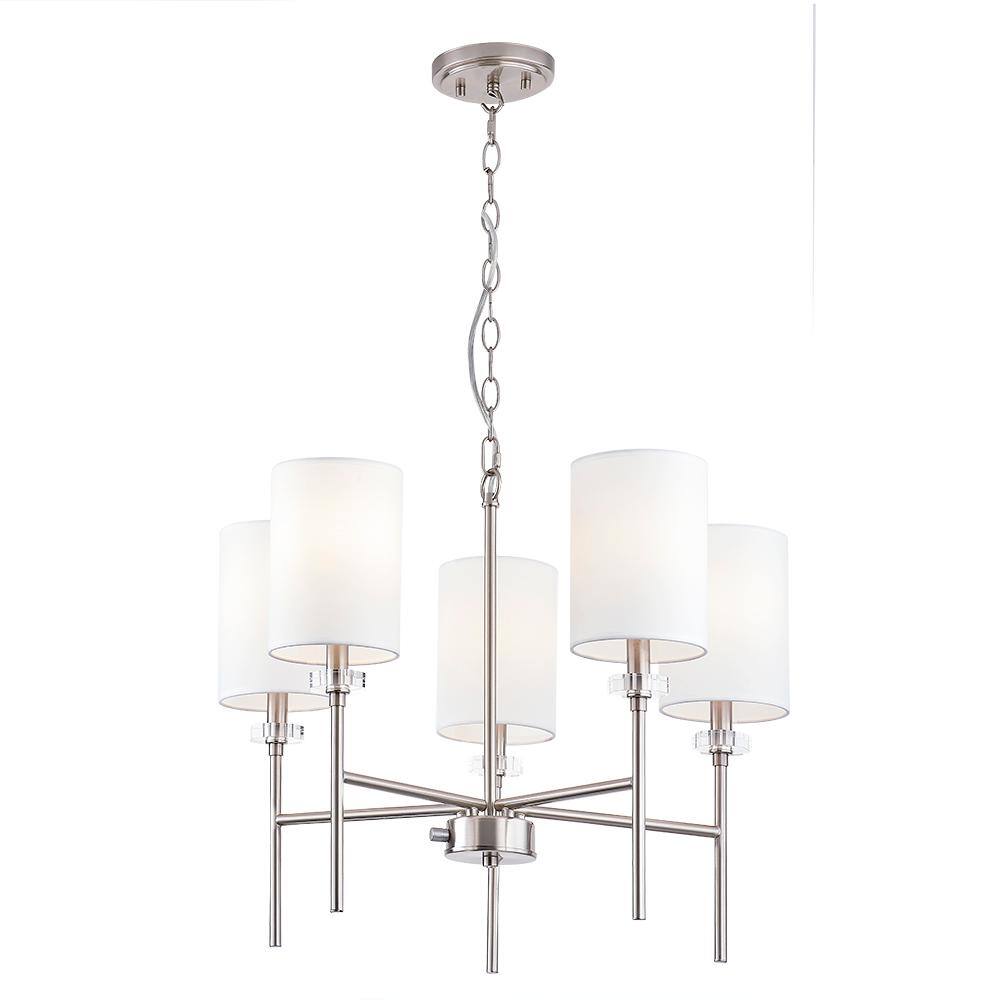 Home Decorators Collection 5 Light Modern Brushed Nickel Finish ...