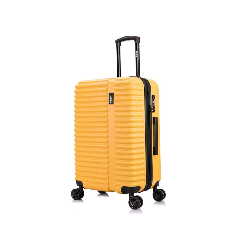 InUSA Ally 24 in. Mustard Lightweight Hardside Spinner Suitcase ...