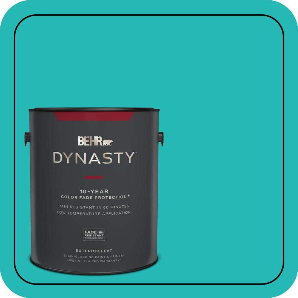 BEHR DYNASTY 1 gal. #MQ4-21 Caicos Turquoise Flat Exterior Stain ...