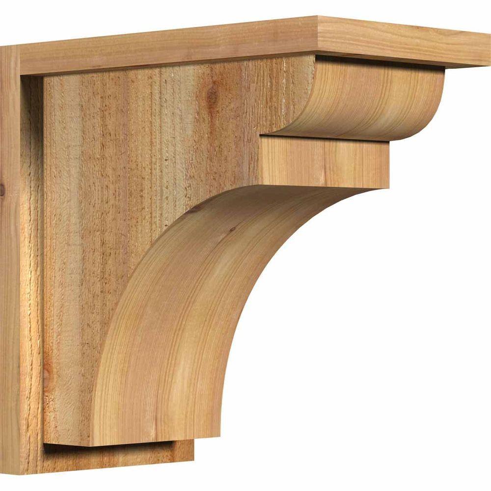 Ekena Millwork 8 in. x 14 in. x 14 in. Western Red Cedar Yorktown Rough ...