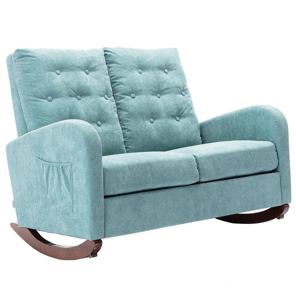 Mint Green Polyester Fabric Loveseat Rocking for Living Room, Bedroom ...