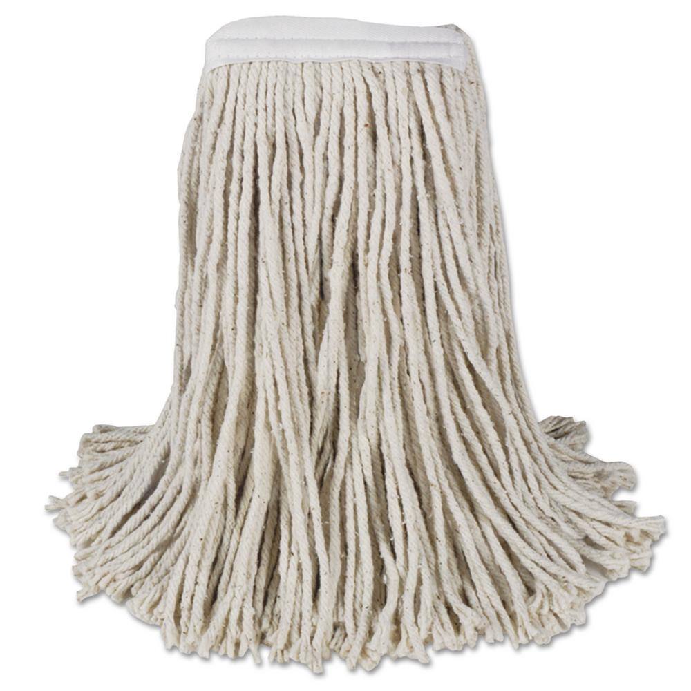 Boardwalk Cotton Cut-End String Mop Mop Head, White, 4-Ply, #16 Band ...