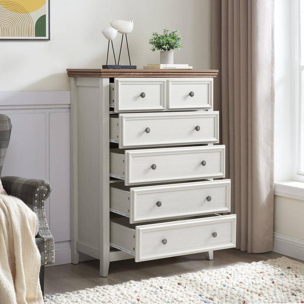Tileon Modern 6-Drawers Pantry Organizer Cabinet, Chest of Drawers ...