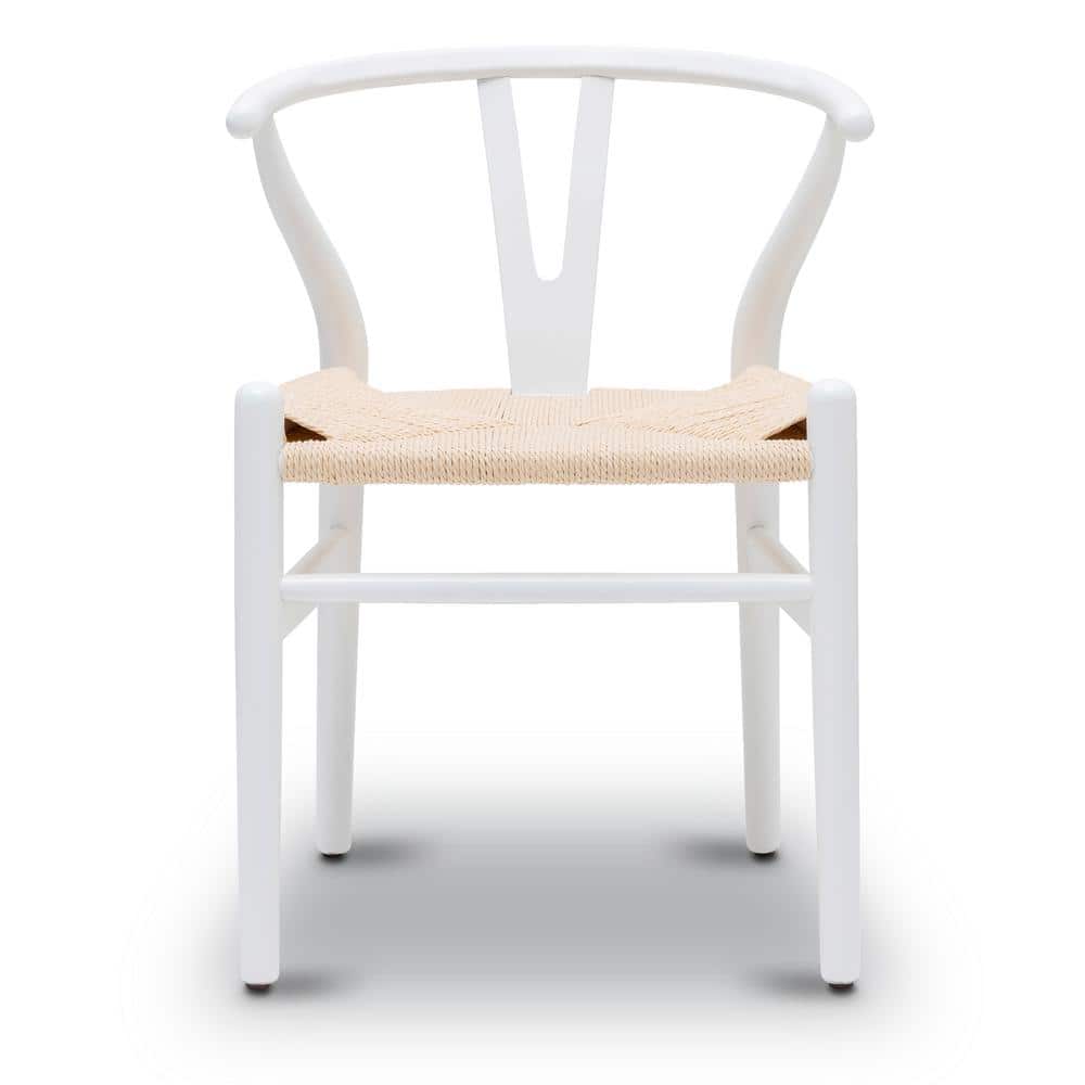 Poly and Bark Weave White Chair EM-109-WHI - The Home Depot