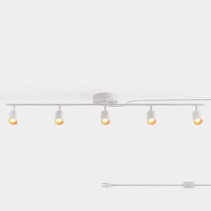 Globe Electric 4.7 ft. Matte White Adjustable Height Hard Wired Indoor ...