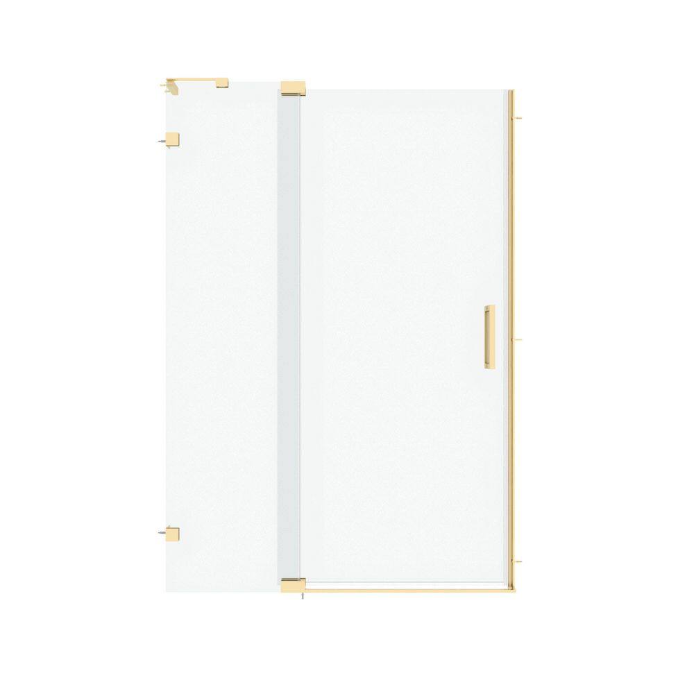 ES-DIY 44-48 in. W x 70 in. H Frameless Pivot Shower Door in Brushed ...