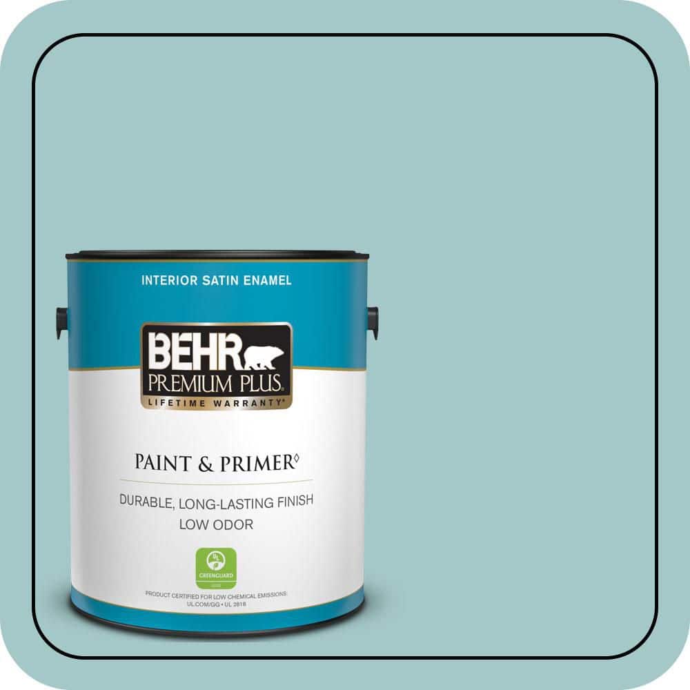 BEHR PREMIUM PLUS 1 gal. #PPU13-10 Ocean Boulevard Satin Enamel Low ...