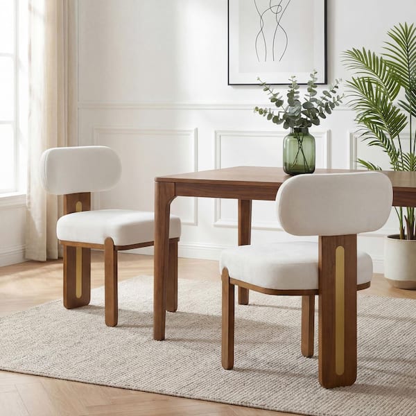 CHRISTOPHER KNIGHT HOME Ronald Modern Minimalist Beige+Walnut Polyester ...