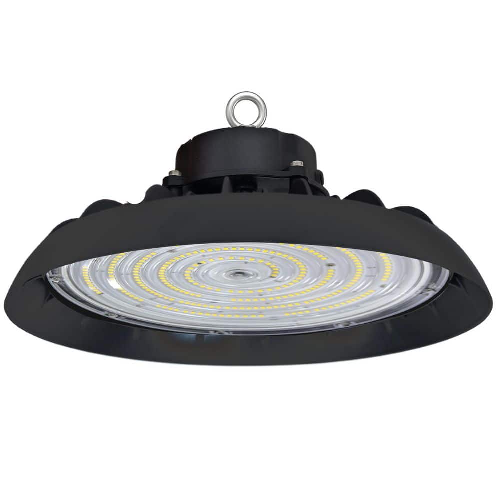WYZM 12 in. 600-Watt Equivalent Integrated LED Dimmable Black High Bay ...
