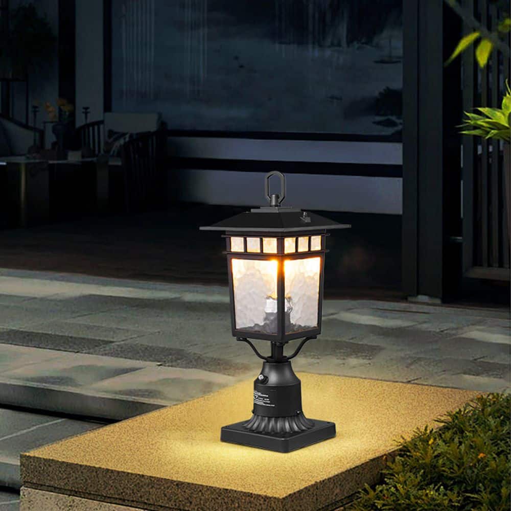 GIVIMO 2 Pack Black Aluminum Outdoor Weather Resistant Post Light with ...