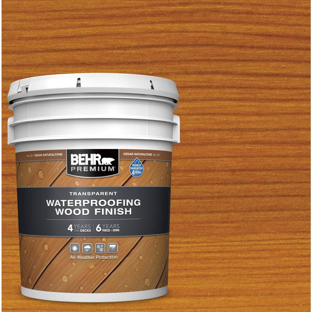 BEHR PREMIUM 5 gal. #T-533 Cedar Naturaltone Transparent Waterproofing ...