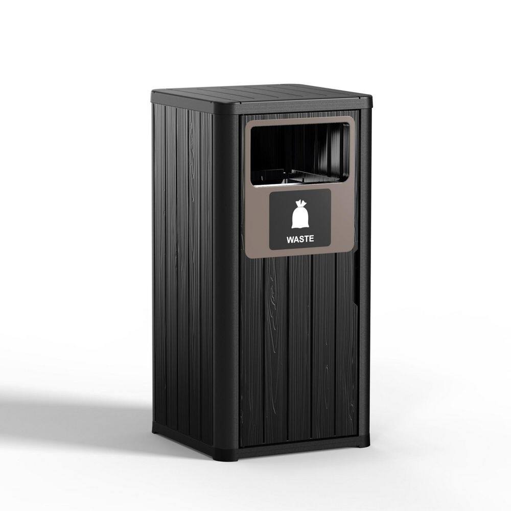 Ama pear Black-22 Gal. Waterproof Resin Deck Box, All-Weather Outdoor ...