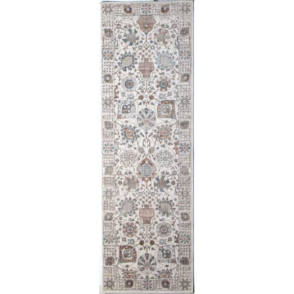 BASHIAN Legacy Ivory 3 ft. x 8 ft. (2 ft. 6 in. x 8 ft.) Floral ...