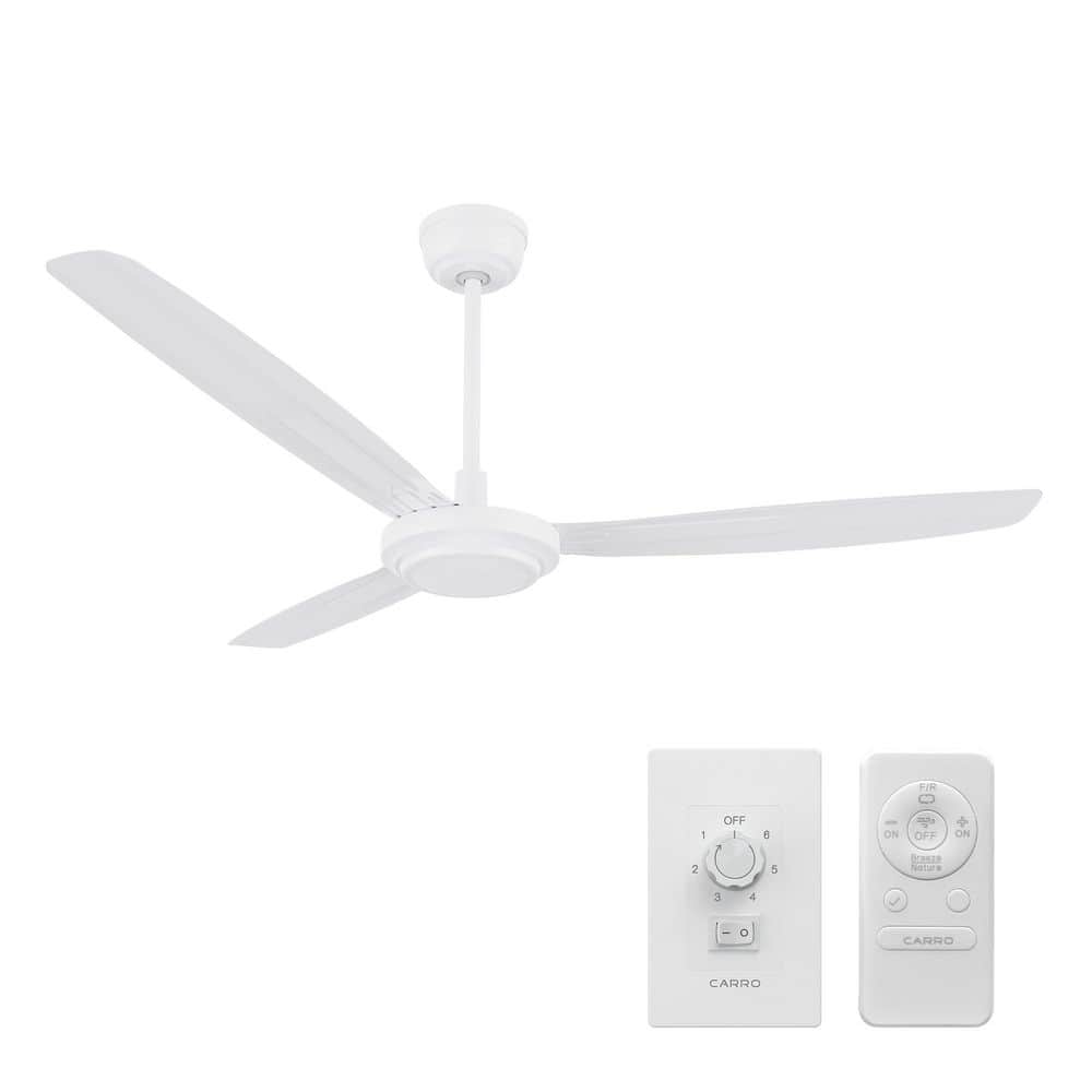 CARRO Kade 56 in. Industrial-Style White DC Motor Downrod Standard ...