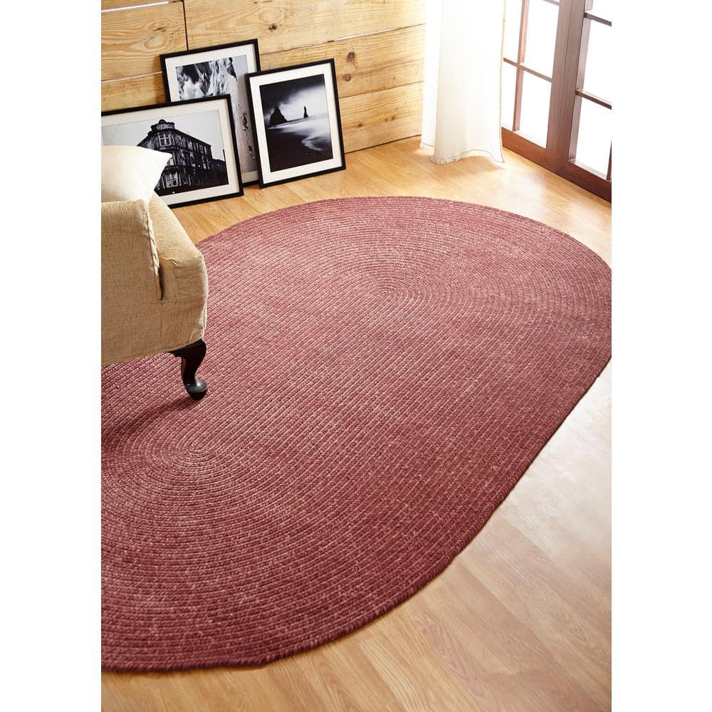 Better Trends Chenille Braid Collection Mauve 60" x 96" Oval 100% ...