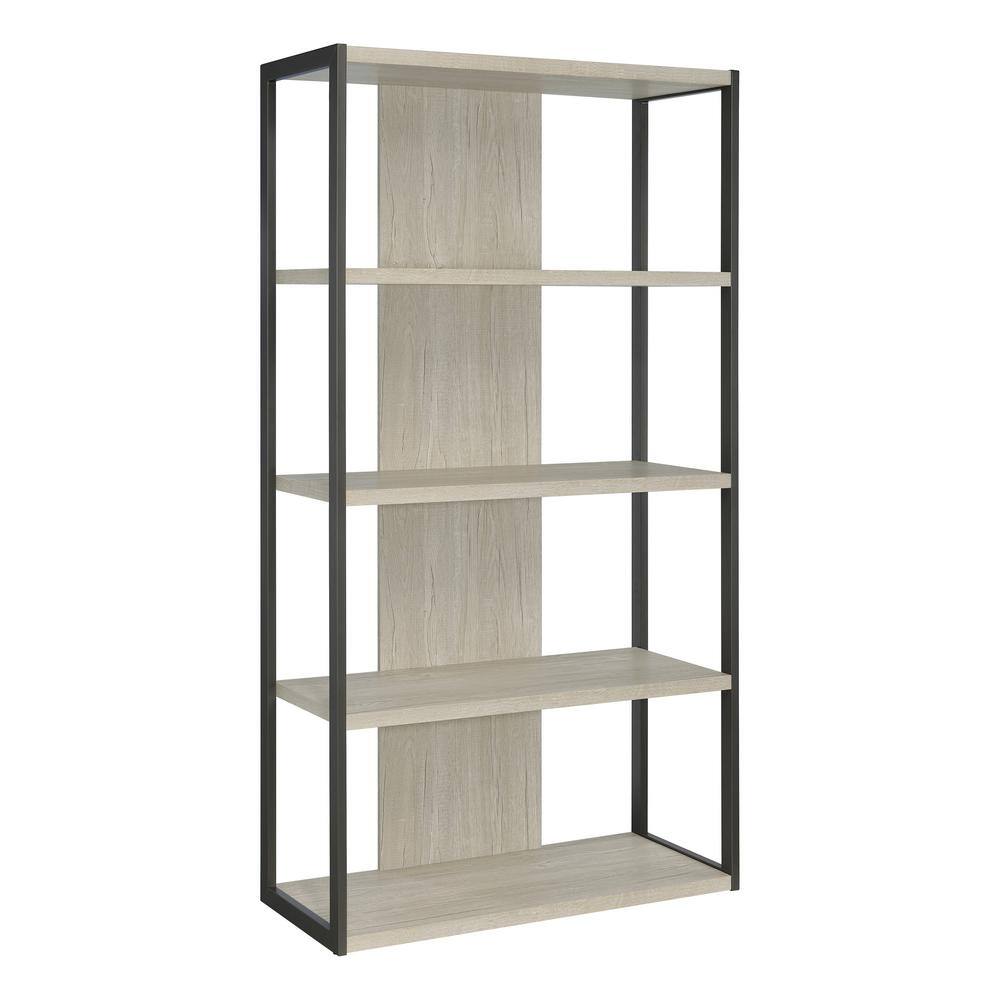 Coaster Loomis 37 in. Wide Whitewashed Grey 4-shelf Bookcase 805883 ...