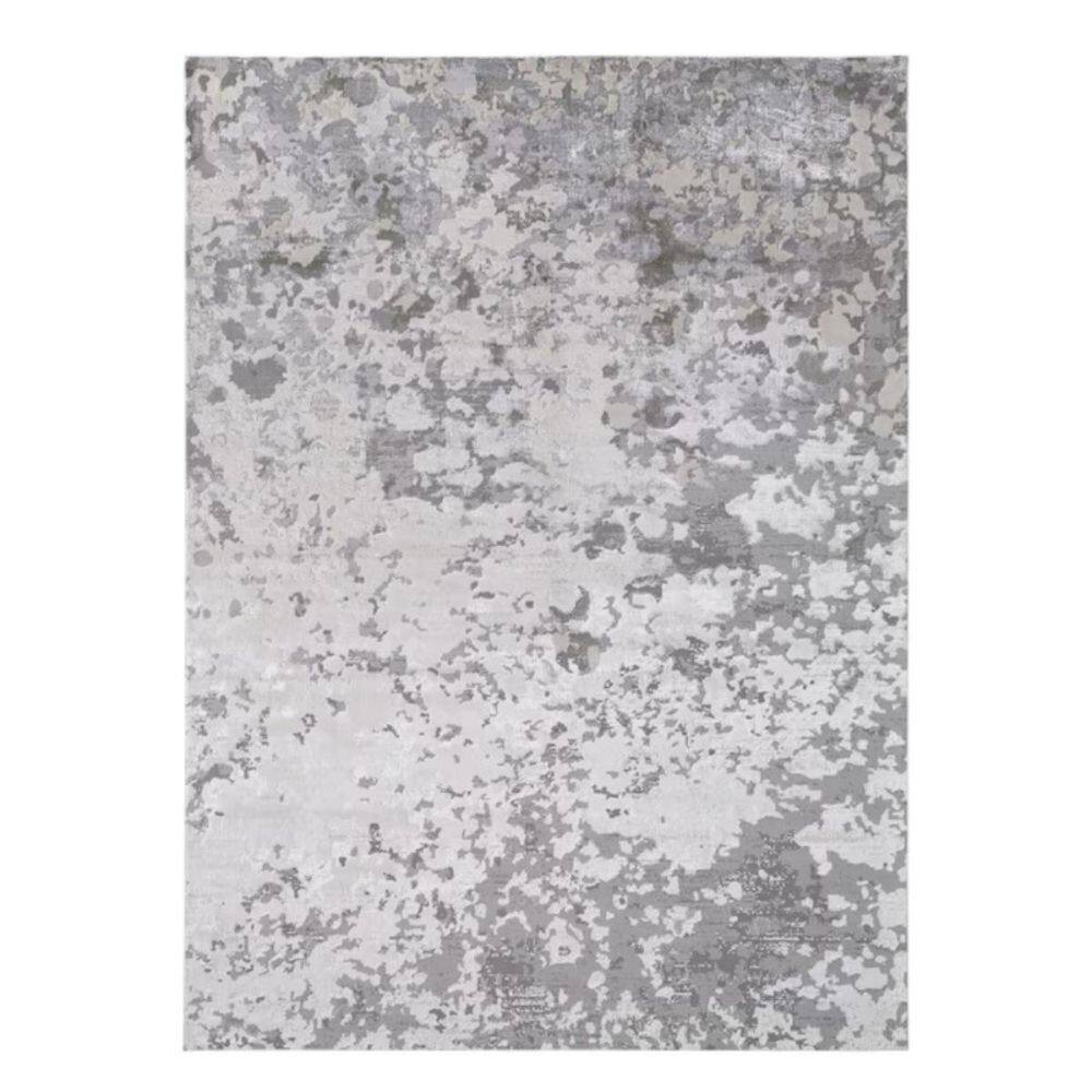 HomeRoots 2 ft. x 8 ft. Silver, Gray Abstract Area Rug 2000511539 - The ...