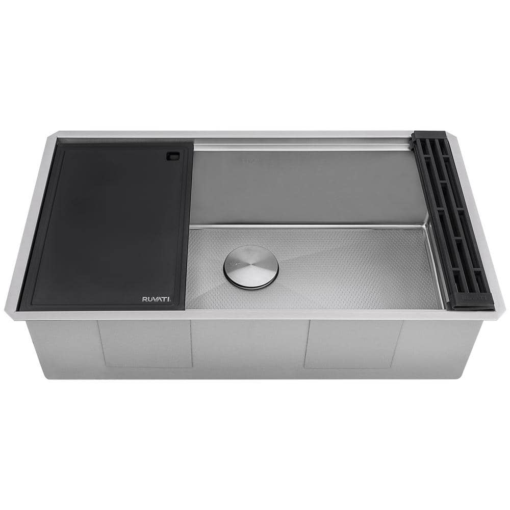 Ruvati Roma Hex 33 in. Undermount Single Bowl 16-Gauge Stainless Steel ...