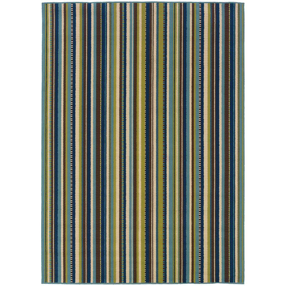 Home Decorators Collection Strand Blue 6 ft. 7 in. x 9 ft. 6 in. Indoor ...