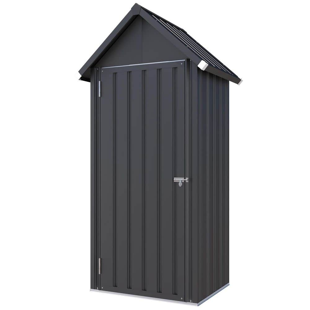AECOJOY 2.8 ft. W x 2.2 ft. D Outdoor Metal Shed Storage Cabinet ...