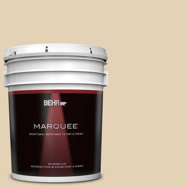 BEHR MARQUEE 5 gal. #N290-3 Comfy Beige Flat Exterior Paint & Primer ...