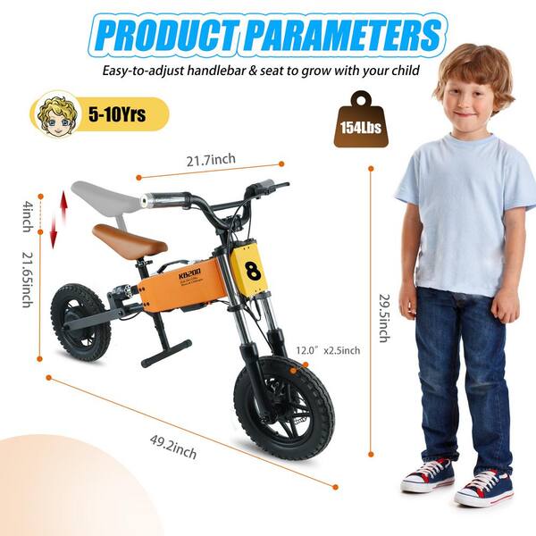 Tatayosi Children s Outdoor Off road Electric Bicycle Orange P DJ 91774 The Home Depot