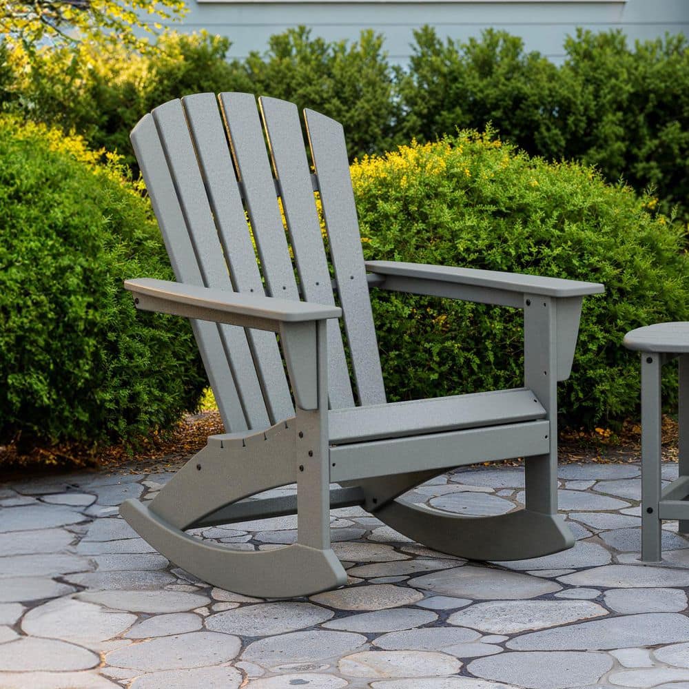 POLYWOOD Grant Park Plastic Patio Adirondack Outdoor Rocking Chair ...