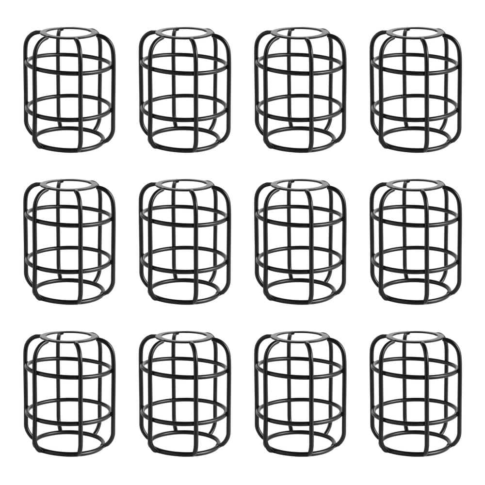 Hampton Bay 2.75 in. Black Cage Light Bulb Shade for Outdoor String ...
